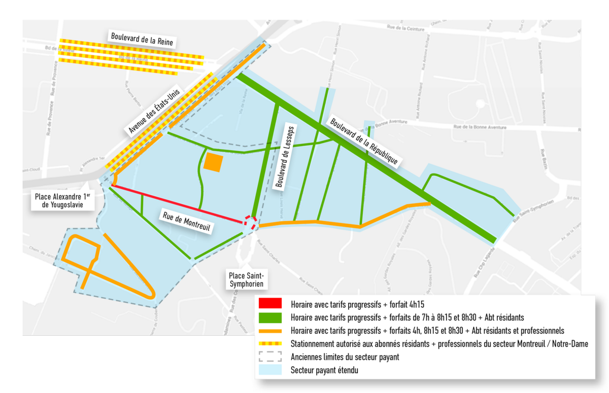Extension du stationnement payant au quartier de Montreuil | Ville de Versailles
